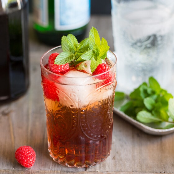 Raspberry Shrub Mocktail (Vinegar Drink)